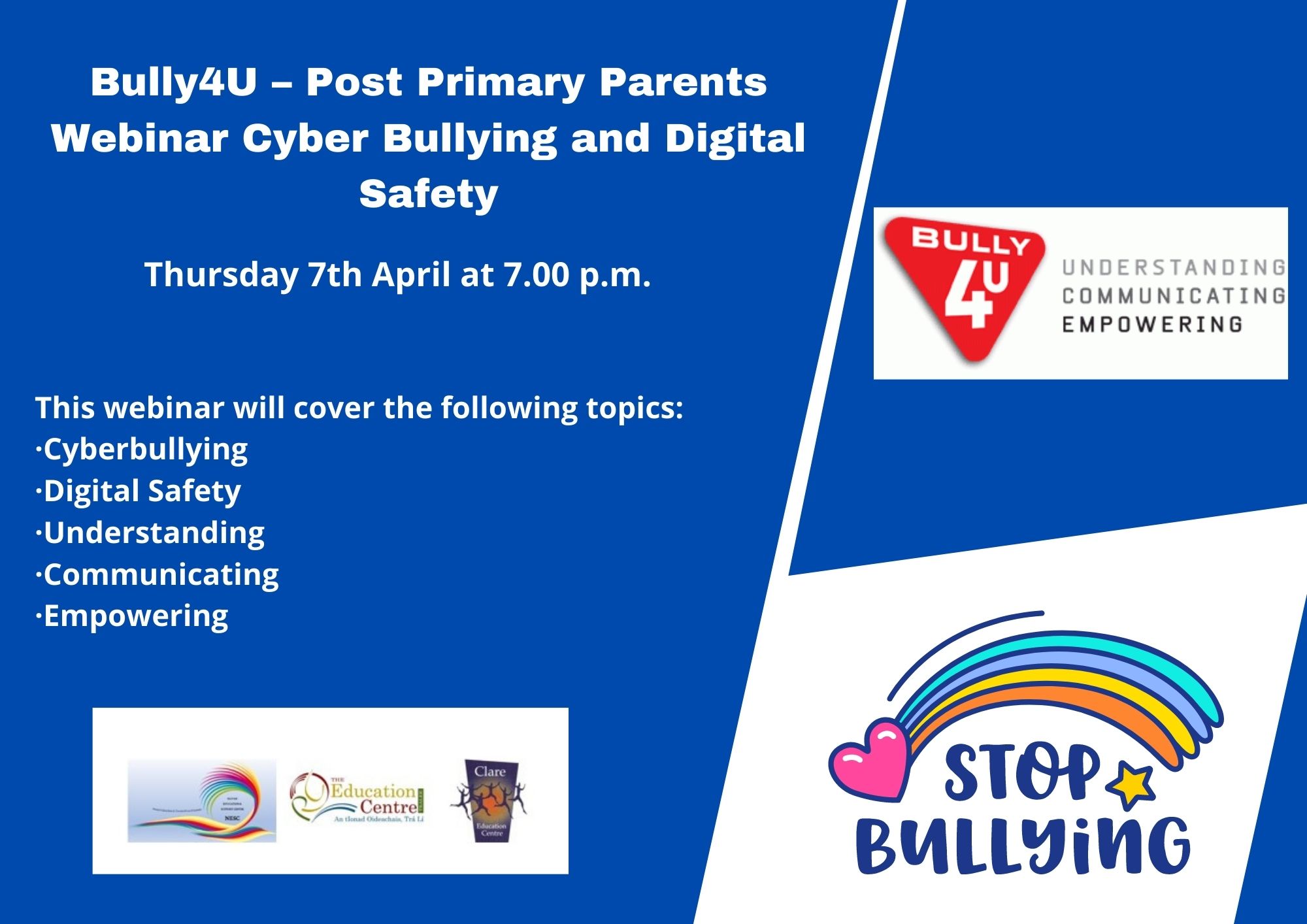 SP351-22 Bully4U – Post Primary Parents Webinar Cyber Bullying and ...