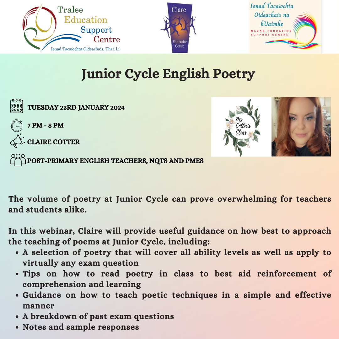 SP24-011 Junior Cycle English Poetry-Post Primary - Navan Education ...