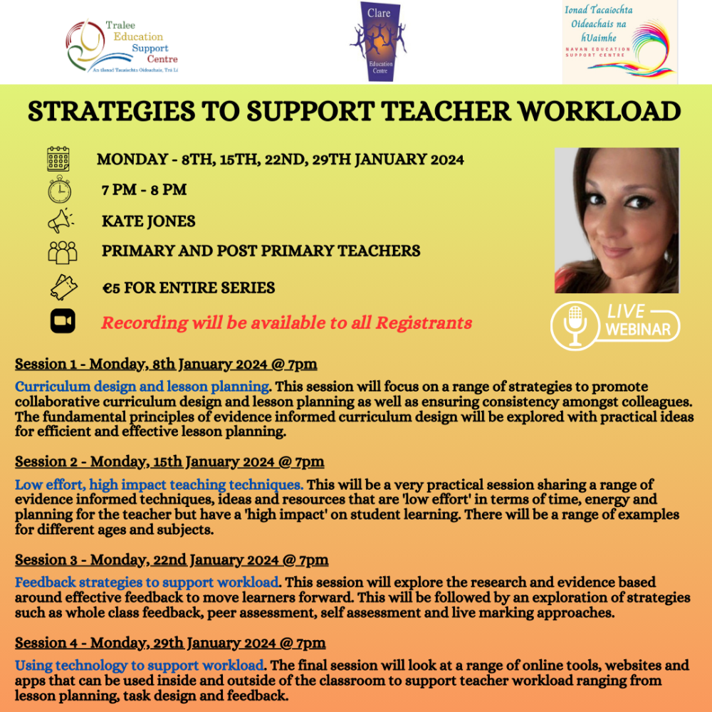 SP24-033 Strategies to Support Teacher Workload (4-Part Webinar Series ...