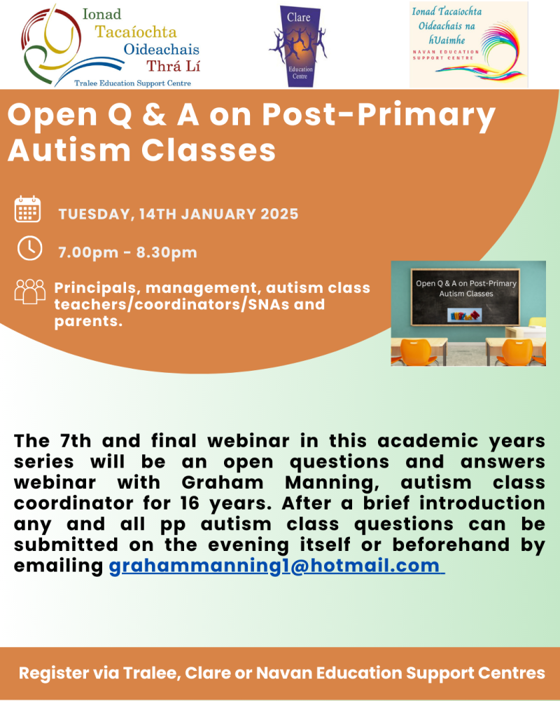 SP25-32 Open Q & A on Post-Primary Autism Classes -Post Primary - Navan ...