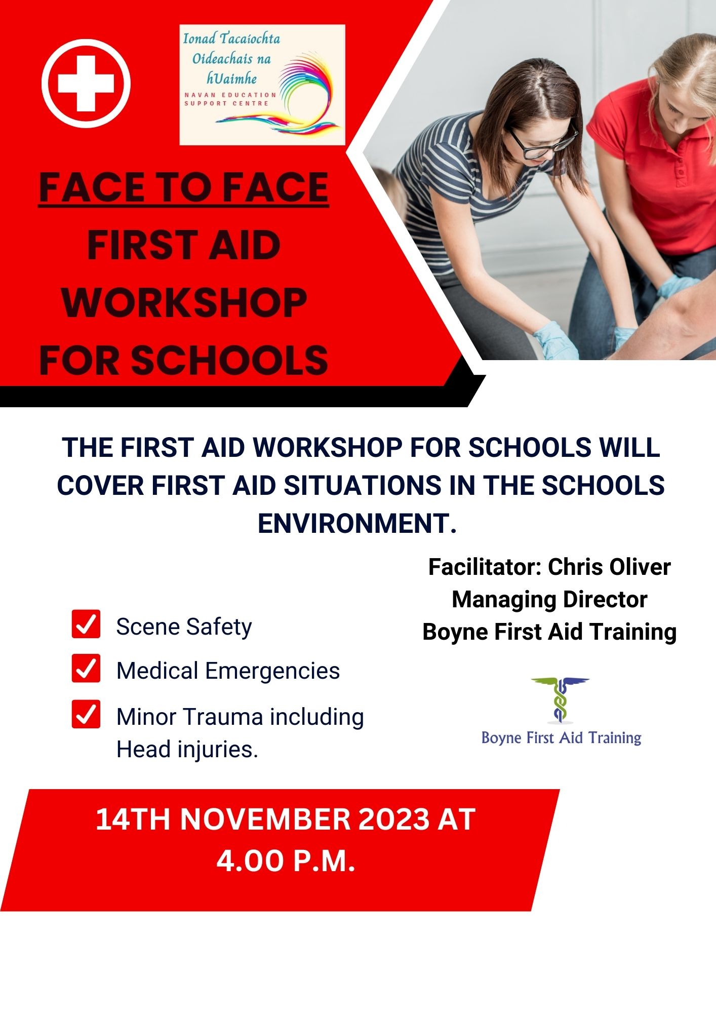 AUT23-213 Face to Face- First Aid Workshop for Schools -Primary - Navan ...