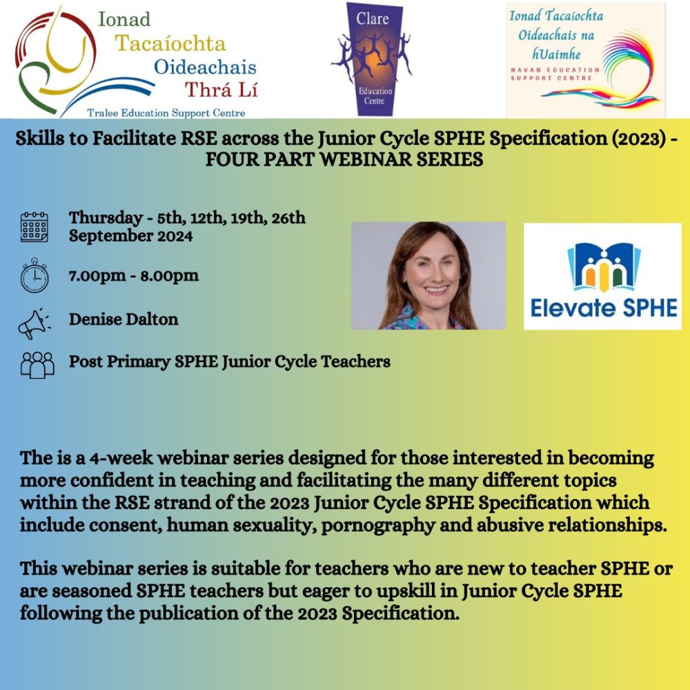 AUT24-115 Skills to Facilitate RSE across the Junior Cycle SPHE Specification (2023) - FOUR PART ...